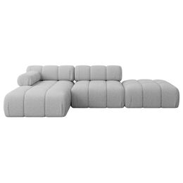ECKSOFA modulares Sofa Lizur-L1 - 285x160x70 cm Hellgrau Boucl&eacute;