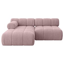 ECKSOFA modulares Sofa Razon-L1 - 190x160x70 cm Rosa Cord