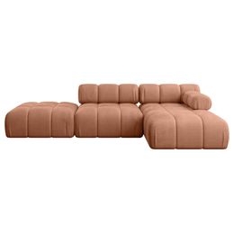 ECKSOFA modulares Sofa Lizur-L1 - 285x160x70 cm Apricot Velours