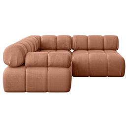 ECKSOFA modulares Sofa Mende-L1 - 190x190x70 cm Apricot Velours