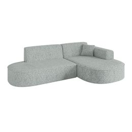 ECKSOFA Ottomane Rechts MARI-L1 - 243x171x79 cm Gr&uuml;n Tissu