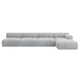 ECKSOFA modulares Sofa Razon-L3 - 380x160x70 cm Grau Cord
