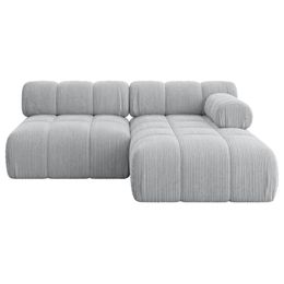 ECKSOFA modulares Sofa Razon-L1 - 190x160x70 cm Grau Cord