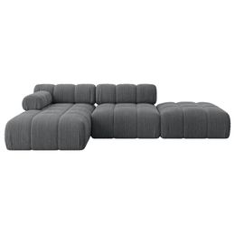 ECKSOFA modulares Sofa Lizur-L1 - 285x160x70 cm Dunkelgrau Cord