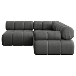 ECKSOFA modulares Sofa Mende-L1 - 190x190x70 cm Dunkelgrau Velours