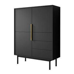 CHEST of drawers MIRACLE 3D3S mit Schubladen dreitr&uuml;rig Schwarz