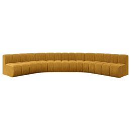 WOHNLANDSCHAFT modulares Sofa Montra-U1 - 490x174x70 cm Senfgelb