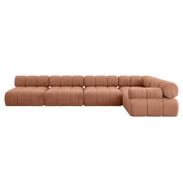 ECKSOFA modulares Sofa Mende-L3 - 380x190x70 cm Apricot Velours