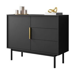 KOMMODE MIRACLE 1D3S mit Schubladen eintr&uuml;rig Schwarz
