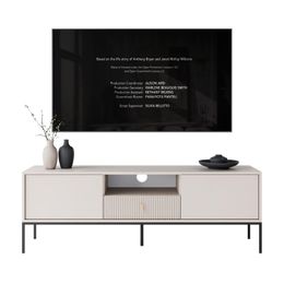 TV-ELEMENT MIDNIGHT mit Schubladen auf Gestell kaschmir