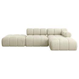 ECKSOFA modulares Sofa Lizur-L1 - 285x160x70 cm Beige Velours