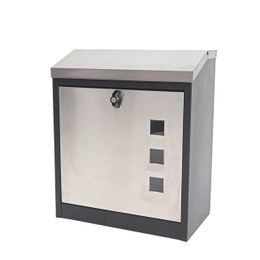MCW XXL BRIEFKASTEN ABSCHLIE&szlig;BAR Silber, Schwarz