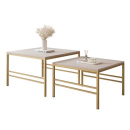 COUCHTISCH Cashmere Matt Gold Rahmen