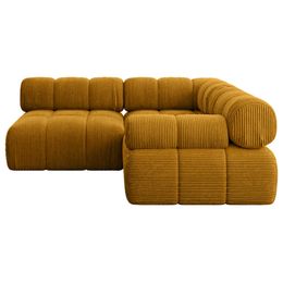 ECKSOFA modulares Sofa Mende-L1 - 190x190x70 cm Senfgelb Cord