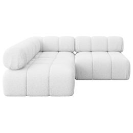 ECKSOFA modulares Sofa Samaro-L1 - 190x190x70 cm Wei&szlig; Boucl&eacute;