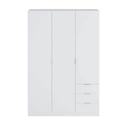 SCHRANK mit 3 T&uuml;ren und 3 Schubladen, wei&szlig; 121/180/52 cm