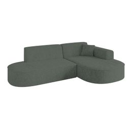 ECKSOFA Ottomane Rechts MARI-L1 - 243x171x79 cm Gr&uuml;n Tissu