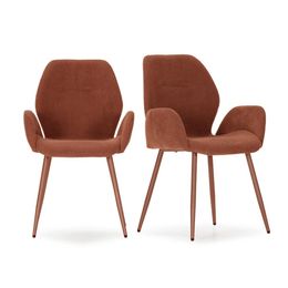 STOFFSESSEL 2er-Set mit Metallf&uuml;&szlig;en 57/47,5/57,5 cm