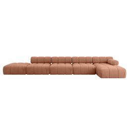 ECKSOFA modulares Sofa Lizur-L3 - 475x160x70 cm Apricot Velours