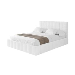 POLSTERBETT mit Bettkasten und Lattenrost, Boxbett ohne Matratze - AMEA 160x200 Wei&szlig;