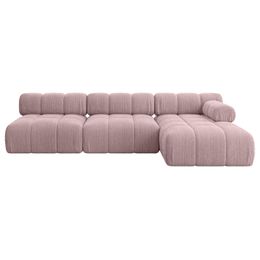 ECKSOFA modulares Sofa Razon-L2 - 285x160x70 cm Rosa Cord