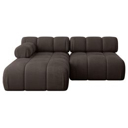 ECKSOFA modulares Sofa Razon-L1 - 190x160x70 cm Braun Velours