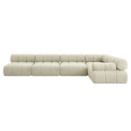 ECKSOFA modulares Sofa Mende-L3 - 380x190x70 cm Beige Velours