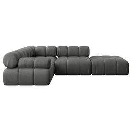 ECKSOFA modulares Sofa Felto-L1 - 285x190x70 cm Dunkelgrau Velours