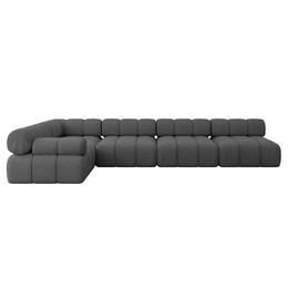 ECKSOFA modulares Sofa Mende-L3 - 380x190x70 cm Grau Boucl&eacute;