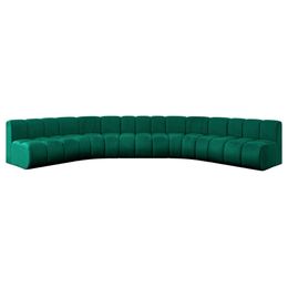 WOHNLANDSCHAFT modulares Sofa Montra-U1 - 490x174x70 cm Gr&uuml;n