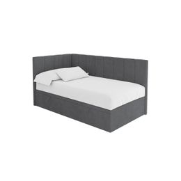 EINZELBETT Jugendbett mit Bettkasten Rechts, ohne Matratze - LOVY 90x200 Dunkelgrau