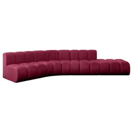 ECKSOFA modulares Sofa Brilo-L1 - 380x174x70 cm Bordeauxrot