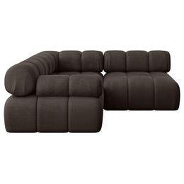 ECKSOFA modulares Sofa Mende-L1 - 190x190x70 cm Braun Velours