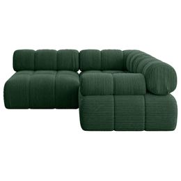 ECKSOFA modulares Sofa Mende-L1 - 190x190x70 cm Gr&uuml;n Cord