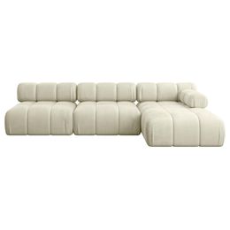 ECKSOFA modulares Sofa Razon-L2 - 285x160x70 cm Beige Velours