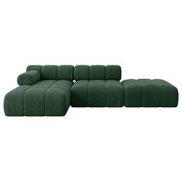 ECKSOFA modulares Sofa Lizur-L1 - 285x160x70 cm Gr&uuml;n Cord