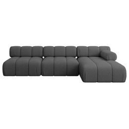 ECKSOFA modulares Sofa Razon-L2 - 285x160x70 cm Grau Boucl&eacute;