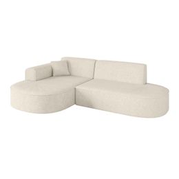 ECKSOFA Ottomane Links MARI-L1 - 243x171x79 cm Creme Tissu