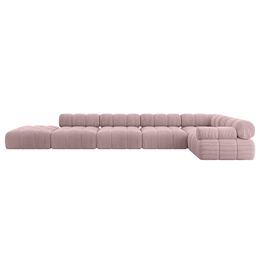 ECKSOFA modulares Sofa Felto-L3 - 475x190x70 cm Rosa Cord