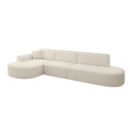 ECKSOFA Ottomane Links MARI-L2 - 328x171x79 cm Creme Tissu