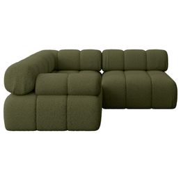 ECKSOFA modulares Sofa Mende-L1 - 190x190x70 cm Gr&uuml;n Boucl&eacute;