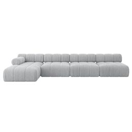 ECKSOFA modulares Sofa Razon-L3 - 380x160x70 cm Grau Cord