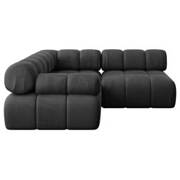 ECKSOFA modulares Sofa Mende-L1 - 190x190x70 cm Schwarz Velours