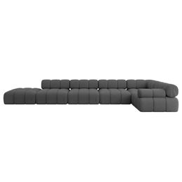 ECKSOFA modulares Sofa Felto-L3 - 475x190x70 cm Grau Boucl&eacute;