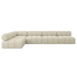 ECKSOFA modulares Sofa Samaro-L3 - 380x190x70 cm Beige Boucl&eacute;