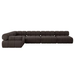 ECKSOFA modulares Sofa Mende-L3 - 380x190x70 cm Braun Velours