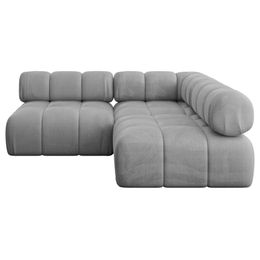 ECKSOFA modulares Sofa Samaro-L1 - 190x190x70 cm Hellgrau Velours