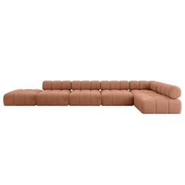 ECKSOFA modulares Sofa Favio-L3 - 475x190x70 cm Apricot Velours