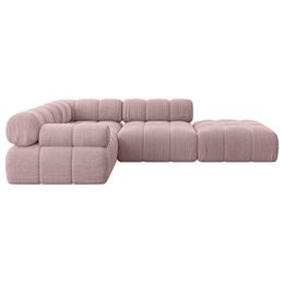 ECKSOFA modulares Sofa Felto-L1 - 285x190x70 cm Rosa Cord