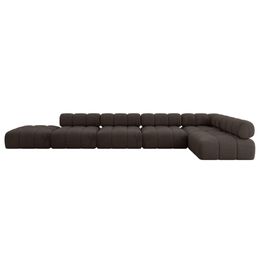 ECKSOFA modulares Sofa Favio-L3 - 475x190x70 cm Braun Velours